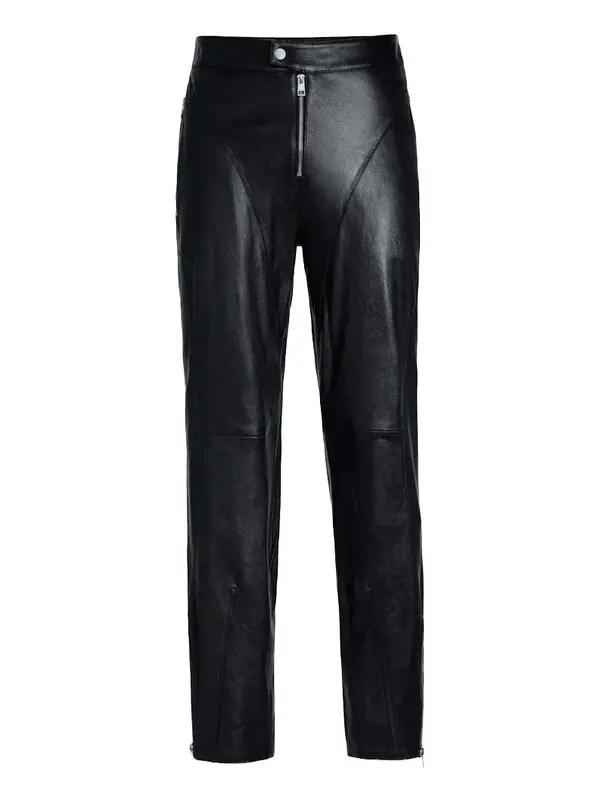MUGLER Leather Biker Trousers - Black