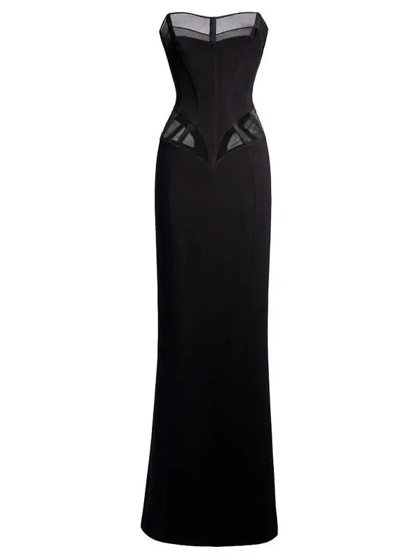 MUGLER H&m Strapless Evening Gown - Black