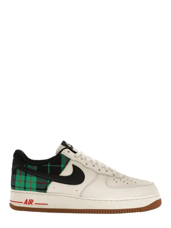 Nike Air Force 1 '07 Lx Plaid Sneakers - Pale Ivory/stadium Green/university Red