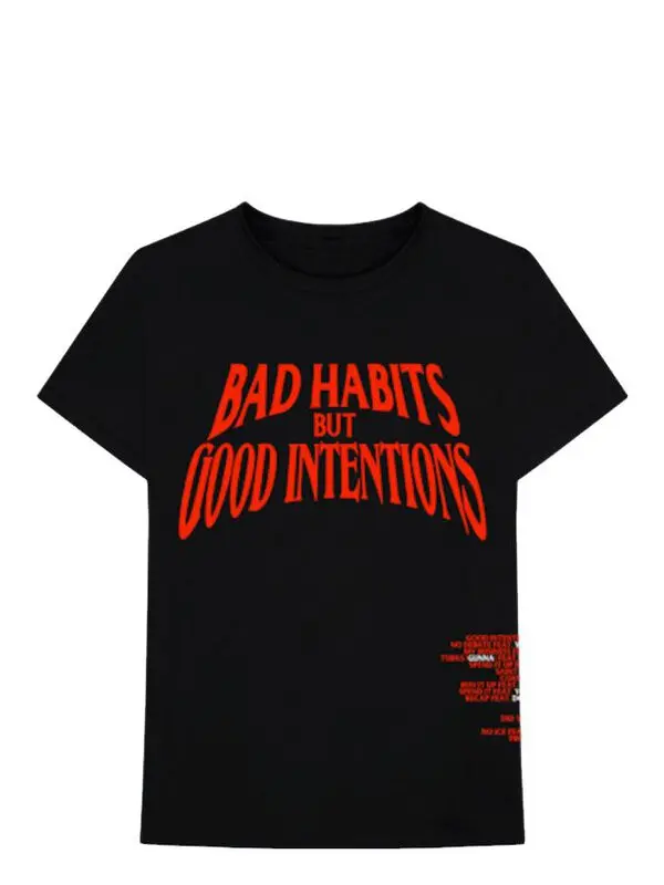 NAV X Vlone Bad Habits Tee Shirt - Black