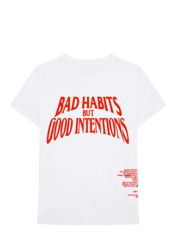 NAV X Vlone Bad Habits Tee Shirt - White