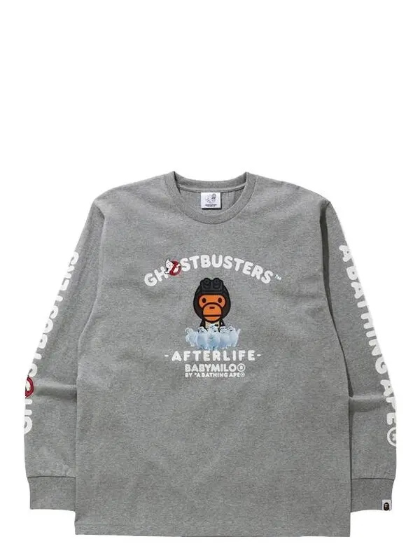 A BATHING APE X Ghostbusters Baby Milo Long Sleeve Tee Shirt - Gray