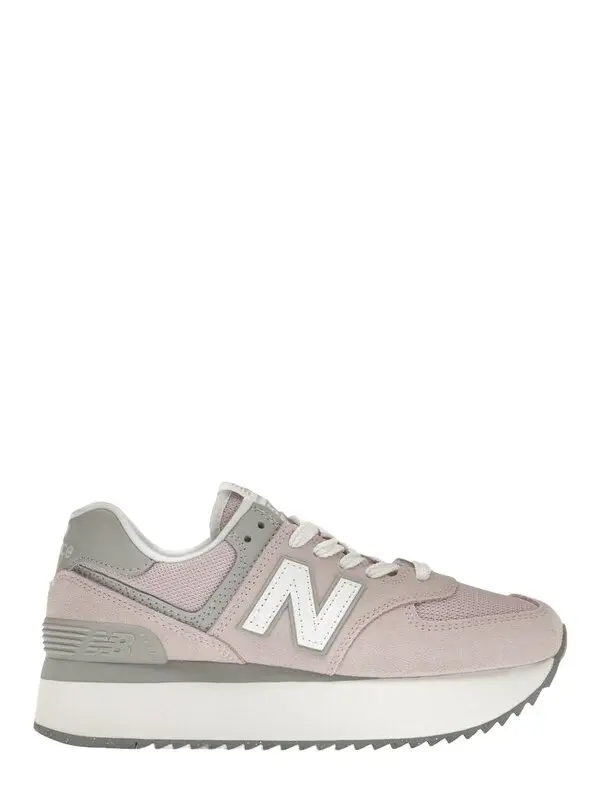 NEW BALANCE 574 Plus Lace Up Sneakers - Stone Pink/rain Cloud/white