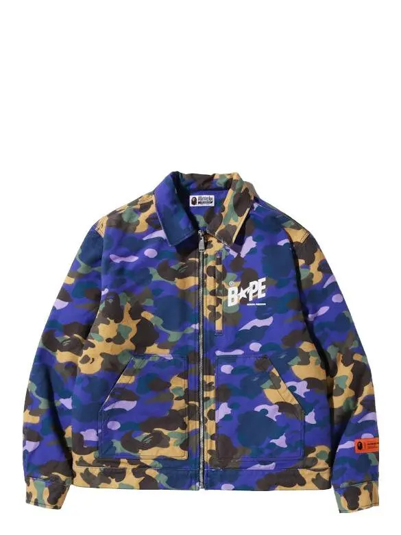 BAPE X Heron Preston Camo Trucker Jacket - Purple