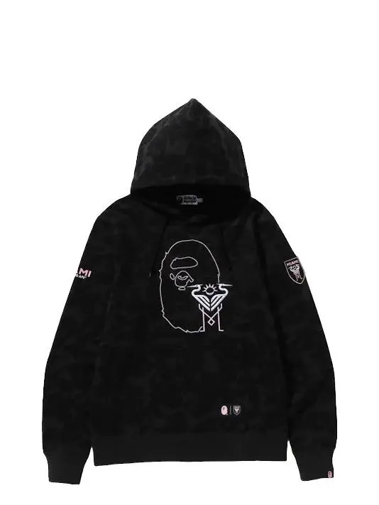 BAPE X Inter Miami Cf Camo Pullover Hoodie - Black