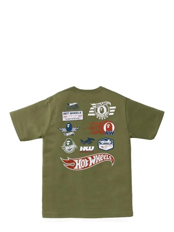 A BATHING APE X Hot Wheels Icon Tee Shirt - Olive Drab