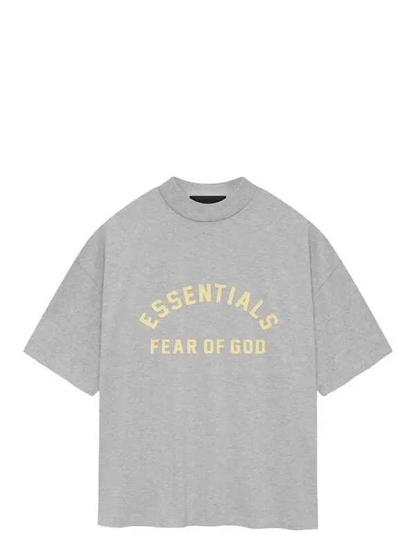 Fear Of God Essentials Heavy Jersey Crewneck Sweatshirt Tee Shirt - Light Heather Grey
