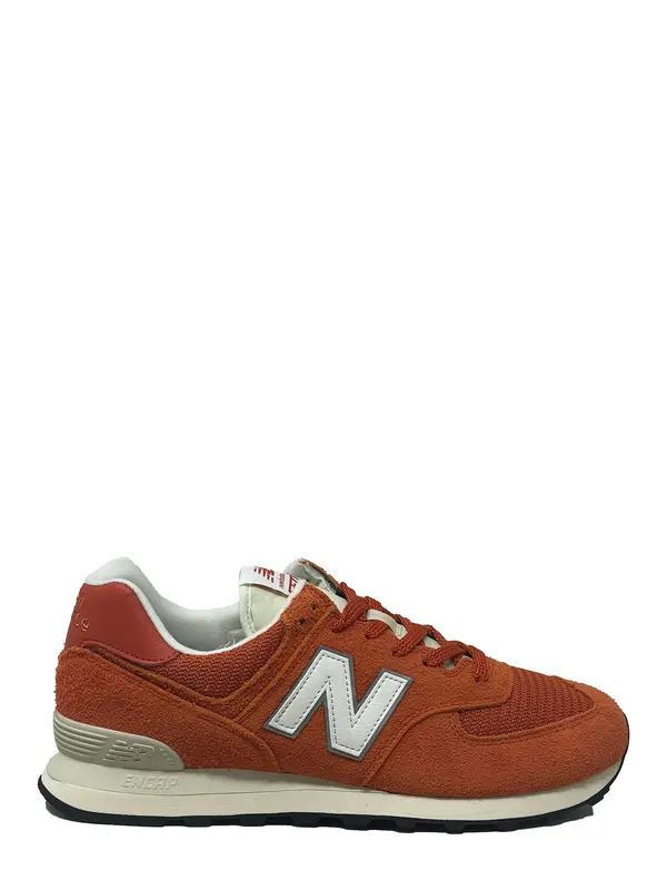 NEW BALANCE 574 Athletic Shoes - Orange/white
