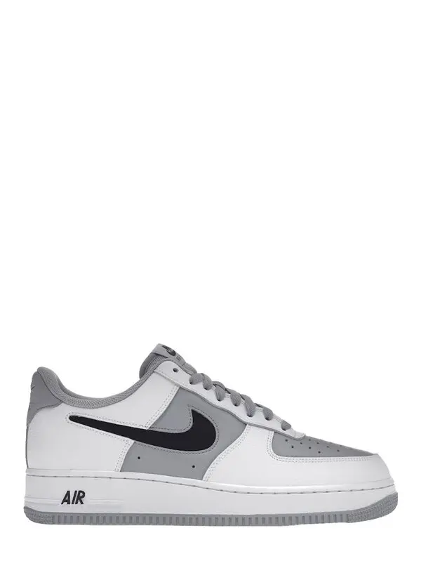 Nike Air Force 1 Low Cutout Swoosh Sneakers - White/grey/black
