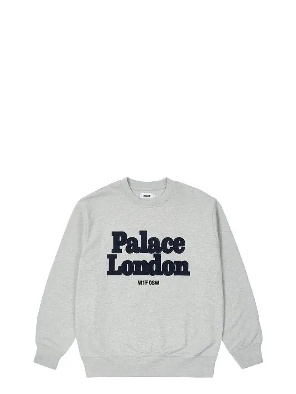 PALACE Postcode Crew - Grey Marl