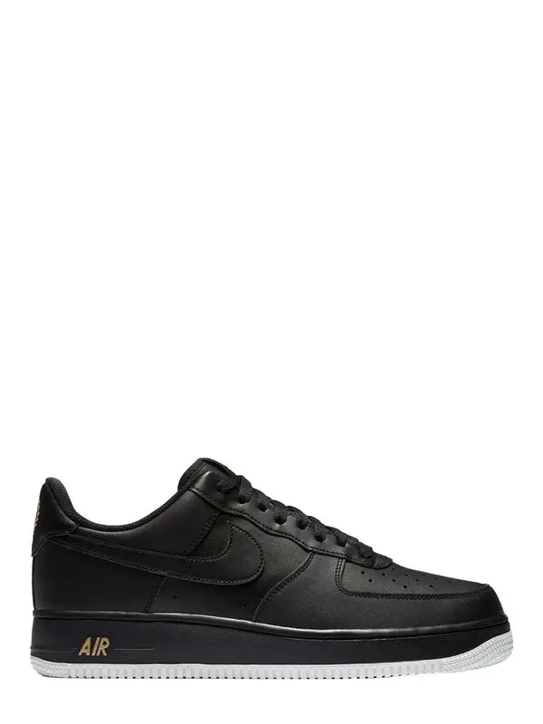 Nike Air Force 1 Low Crest Logo Sneakers - Black/summit White/metallic Gold