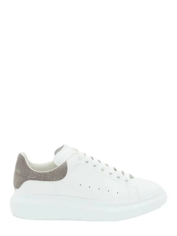 Alexander McQueen Oversized Croc Suedein Sneakers - White/lead