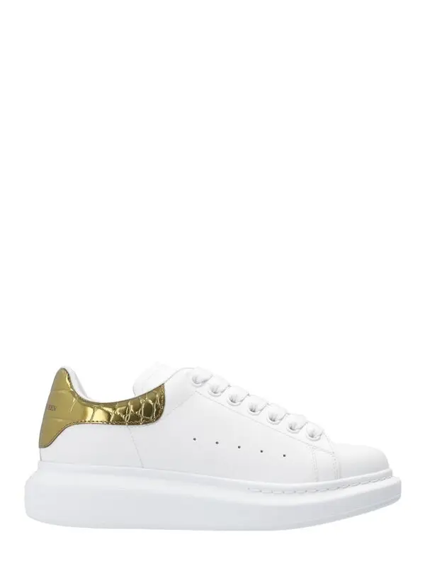Alexander McQueen Oversized Crocodile Sneakers - White/gold