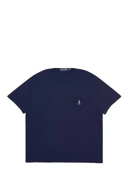PALACE Ralph Lauren Waffle Pocket Tee Shirt - French Navy Blue