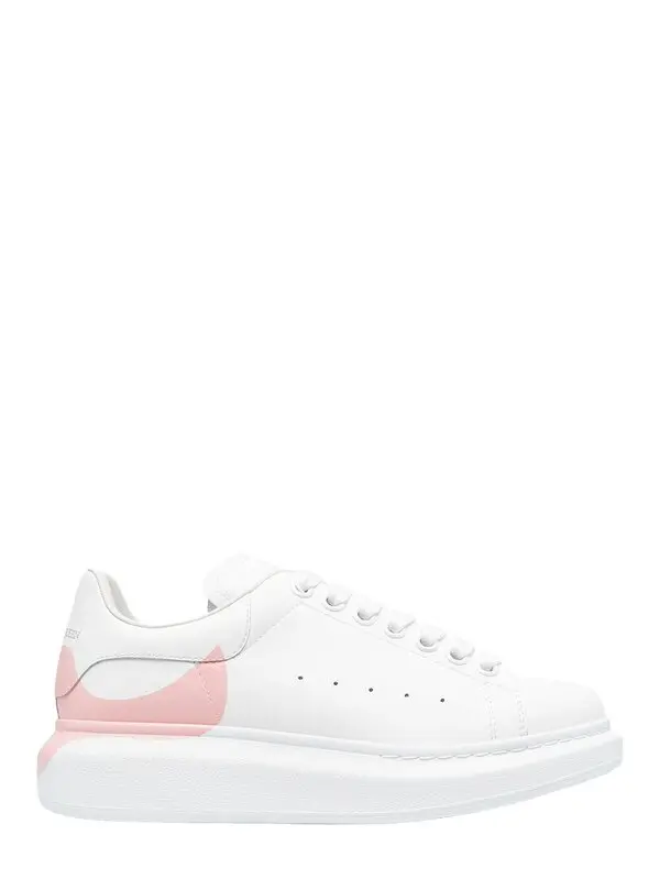 Alexander McQueen Oversized Drop Heel Counter Print Sneakers - White/rose