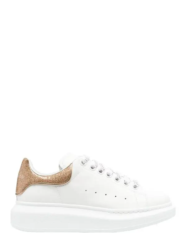 Alexander McQueen Oversized Glitter Sneakers - White/rose Gold