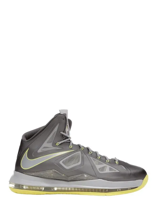 Nike Lebron X High-top Sneakers - Sport Grey/strata Grey/electric Yellow