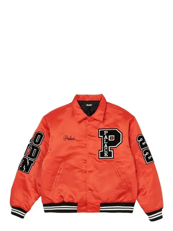 PALACE Satin Varsity Jacket - Orange