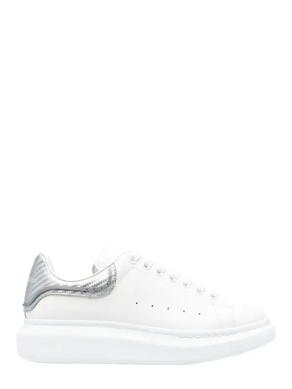 Alexander McQueen Oversized Metallicin Sneakers - White/silver