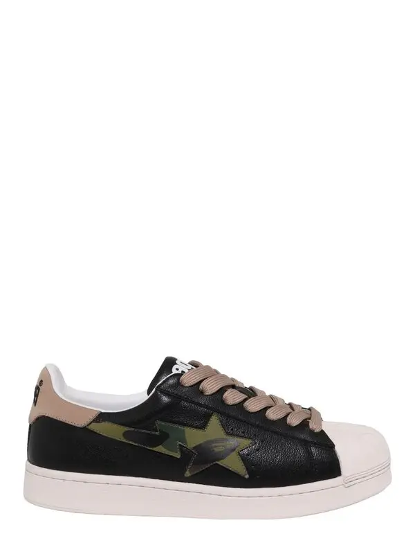 BAPE A Bathing Ape Skull Sta Sneakers - Black/beige/green