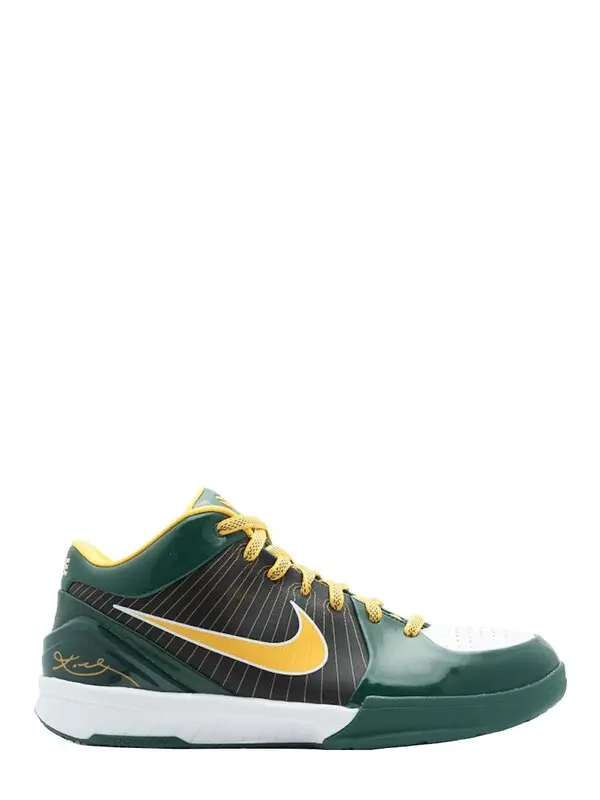 Nike Kobe 4 Rice High School Pe Home Sneakers - Deep Forest/varsity Maize/white