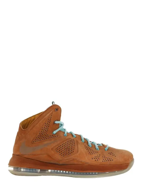 Nike Lebron X Ext High-top Sneakers - Suede Brown/sea Royal