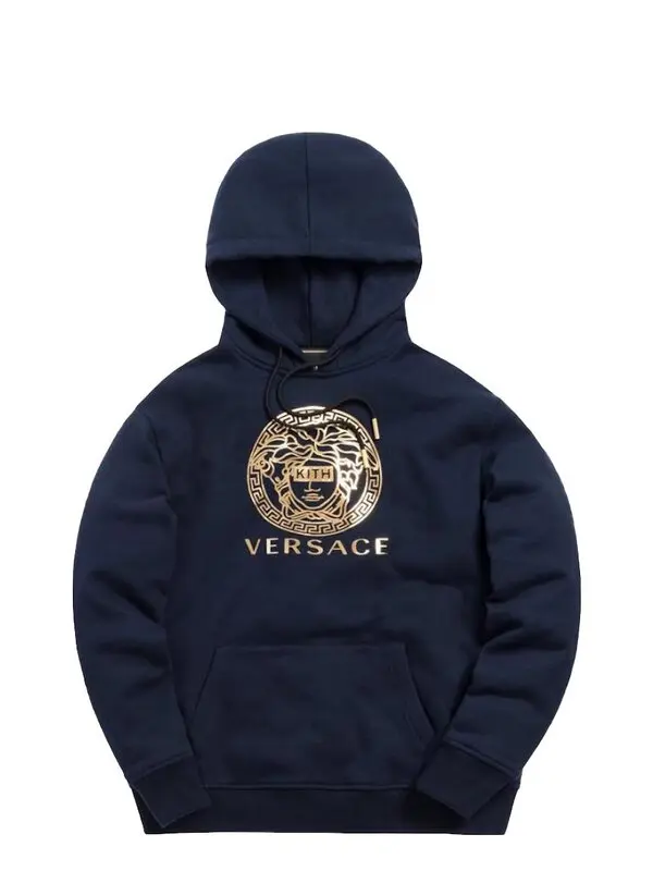 Kith X Versace Medusa Hoodie - Navy Blue