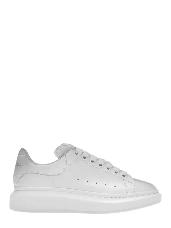 Alexander McQueen Oversized Croc-effect Sneakers - White