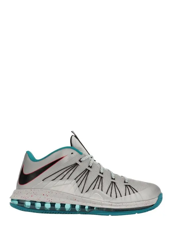 Nike Lebron X Low Akron Aeros Sneakers - Metallic Platinum/black/tropical Teal