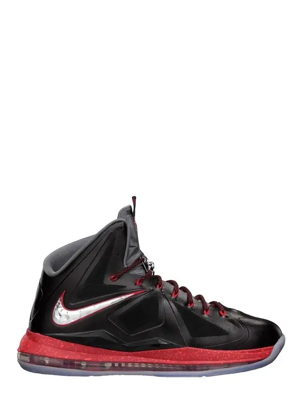Nike Lebron X+ Pressure Sneakers - Black/chrome/university Red