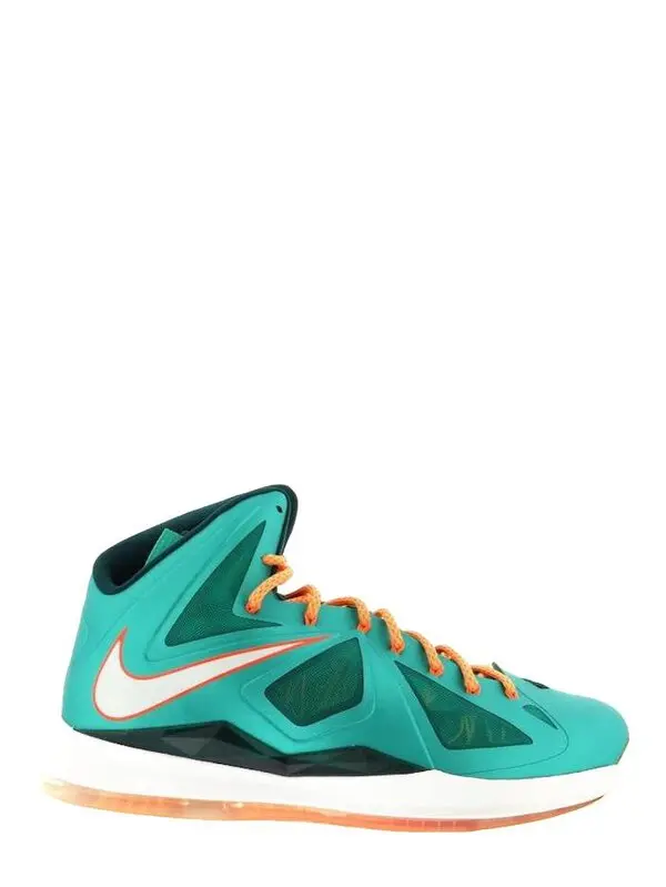Nike Lebron X Athletic Sneakers - Atomic Teal/total Orange
