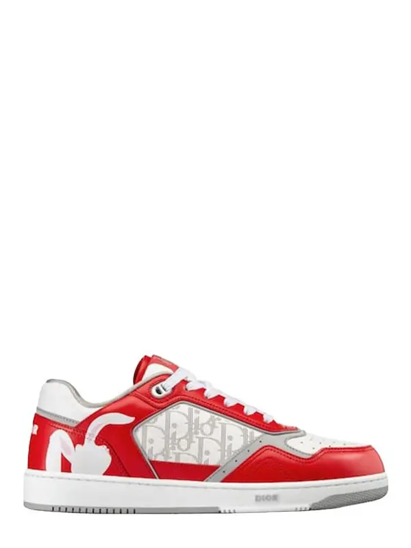 Dior B27 Low Top Sneakers - Red/white