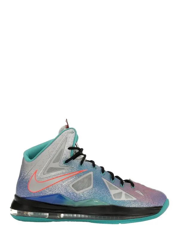 Nike Lebron X Re-entry Sneakers - Pure Platinum/black/sport Turquoise