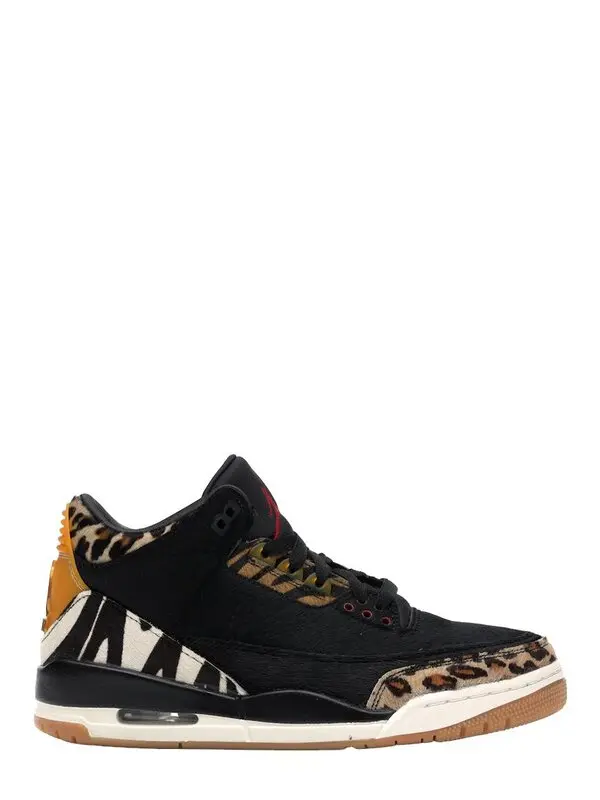 JORDAN 3 Retro Se Animal Instinct Sneakers - Black/sail/gum Light Brown