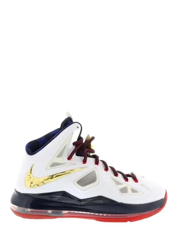 Nike Lebron X Sp Gold Medal Sneakers - White/metallic Gold/obsidian