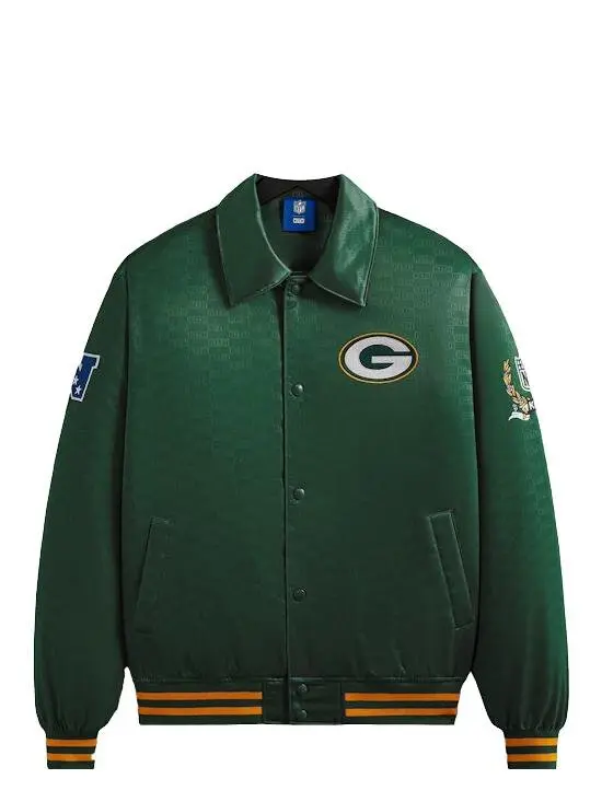 Kith X Nfl Packers Satin Bomber Jacket - Board