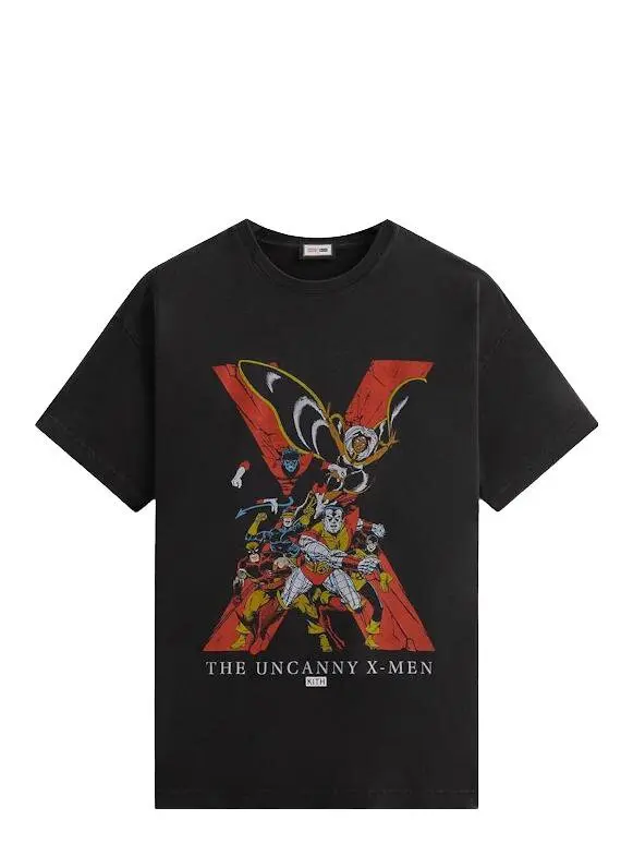 Kith X Marvel Xmen Uncanny Vintage Nelson Tee Shirt - Black Ph