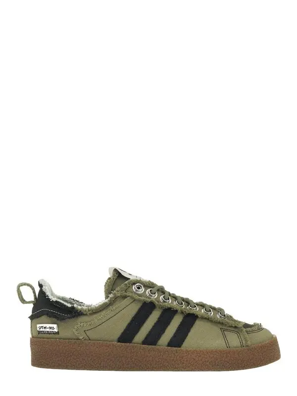 Adidas Campus 80s Song For The Mute Olive Sneakers - Focus Olive/core Black/acid Yellow