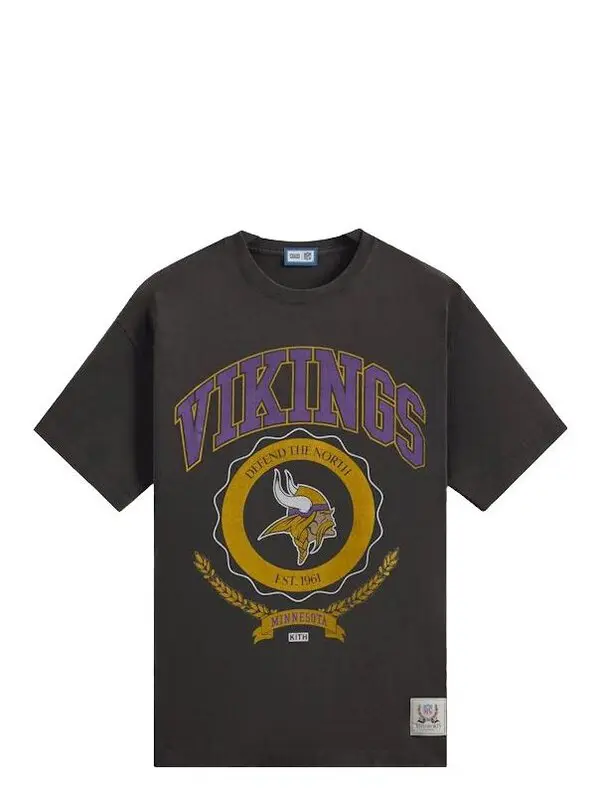 Kith X Nfl Vikings Vintage Tee Shirt - Black