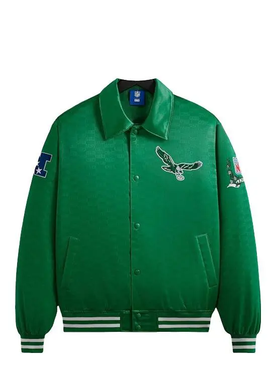Kith X Nfl Eagles Satin Bomber Jacket - Parrot