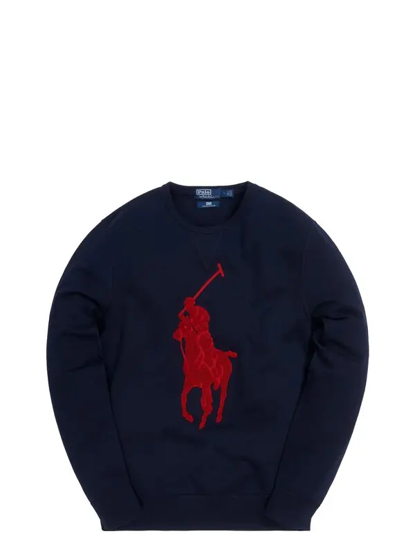 Kith X Polo Ralph Lauren Double Knit Crewneck Sweatshirt - Tech Blue