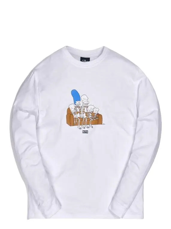 Kith X The Simpsons Couch Long Sleeve Tee Shirt - White