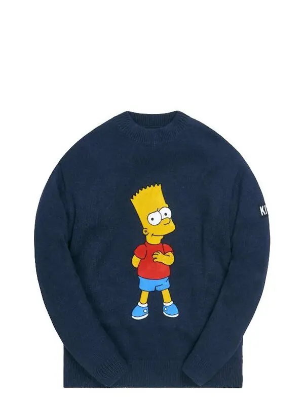 Kith X The Simpsons Bart Intarsia Sweater - Navy Blue