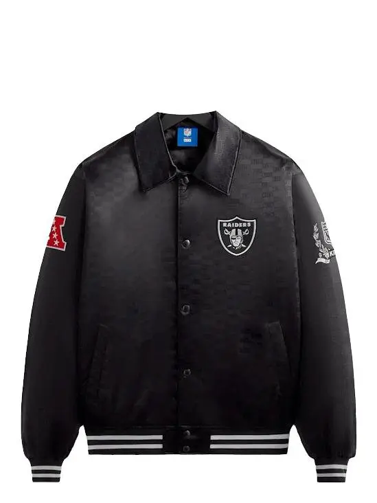 Kith X Nfl Raiders Satin Bomber Jacket - Black