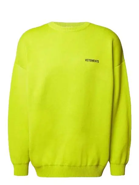 Vetements Oversized Logo Knitwear - Neon Yellow