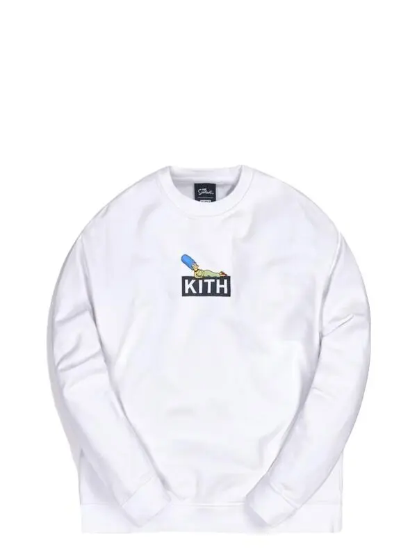 Kith X The Simpsons Marge Box Logo Crewneck Sweatshirt - White