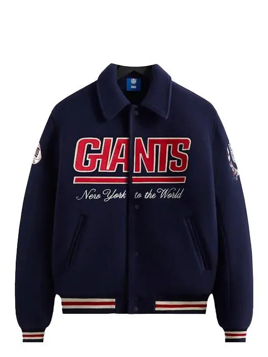 Kith X Nfl Giants Wool Collared Coaches Jacket - Nocturnal
