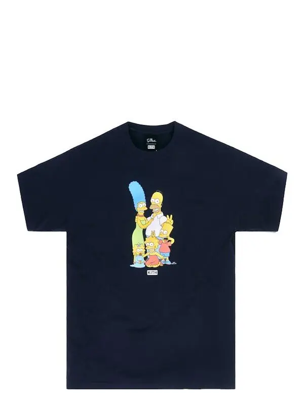 Kith X The Simpsons Portrait Tee Shirt - Navy Blue