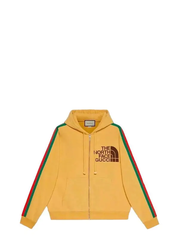 Gucci X The North Face Web Print Cotton Sweatshirt - Gold