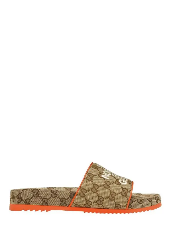 Gucci X The North Face Gg Slide - Orange Beige Ebony